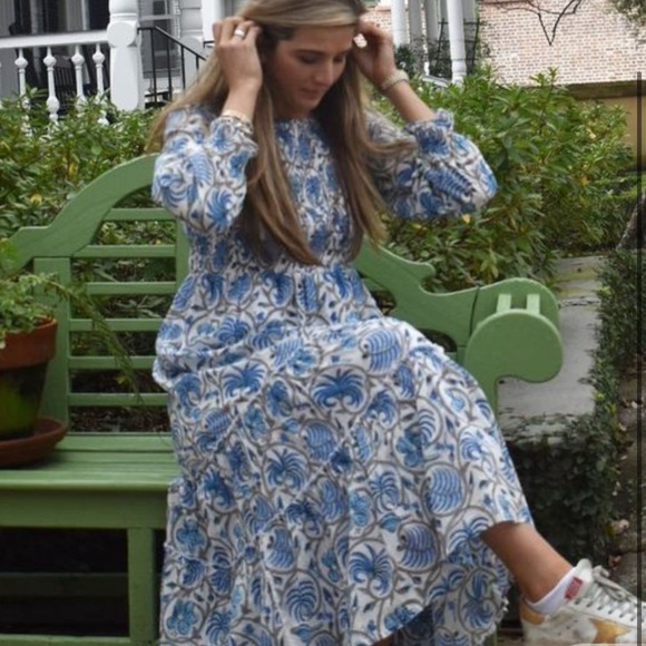 Madison Mathews | Dresses | Madison Mathews Smocked Midi Dress L | Poshmark